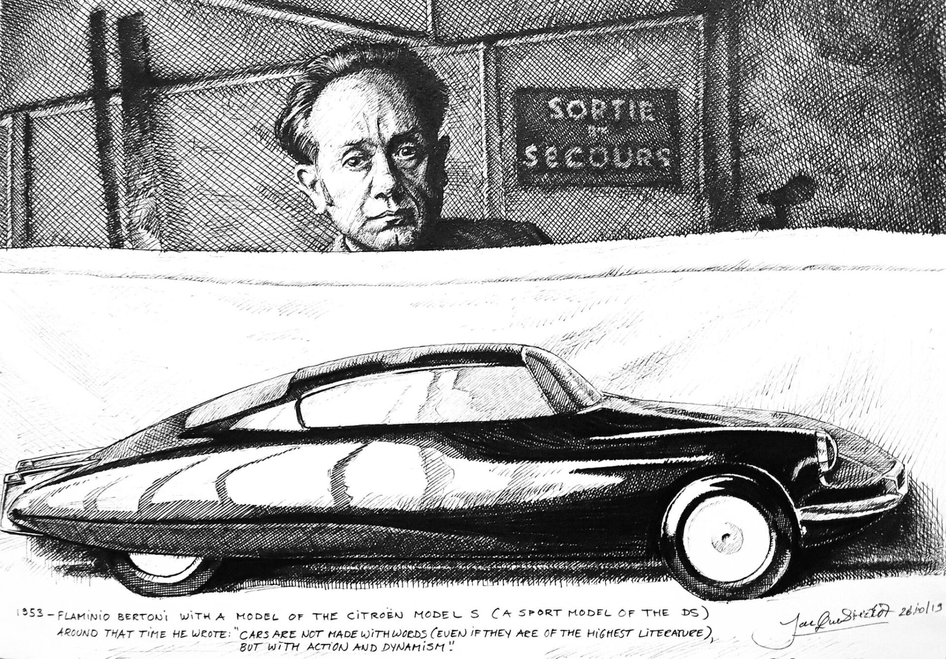 Pen and Ink Illustrations of Flaminio Bertoni & Gabriel Voisin ...